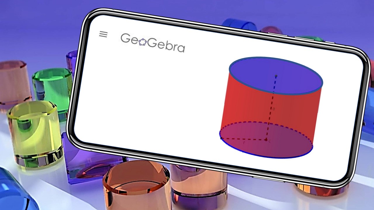 Volume do cilindro, no GeoGebra | #EstudoemCasa@